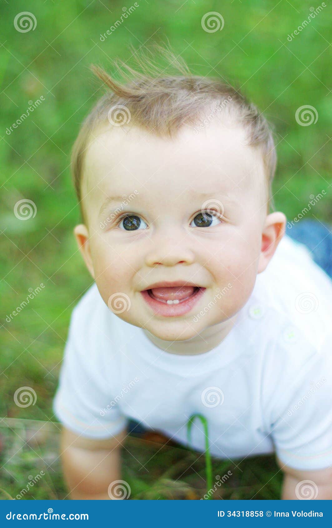 Lovely Baby Age of 9 Months Outdoors Stock Photo - Image of summer ...