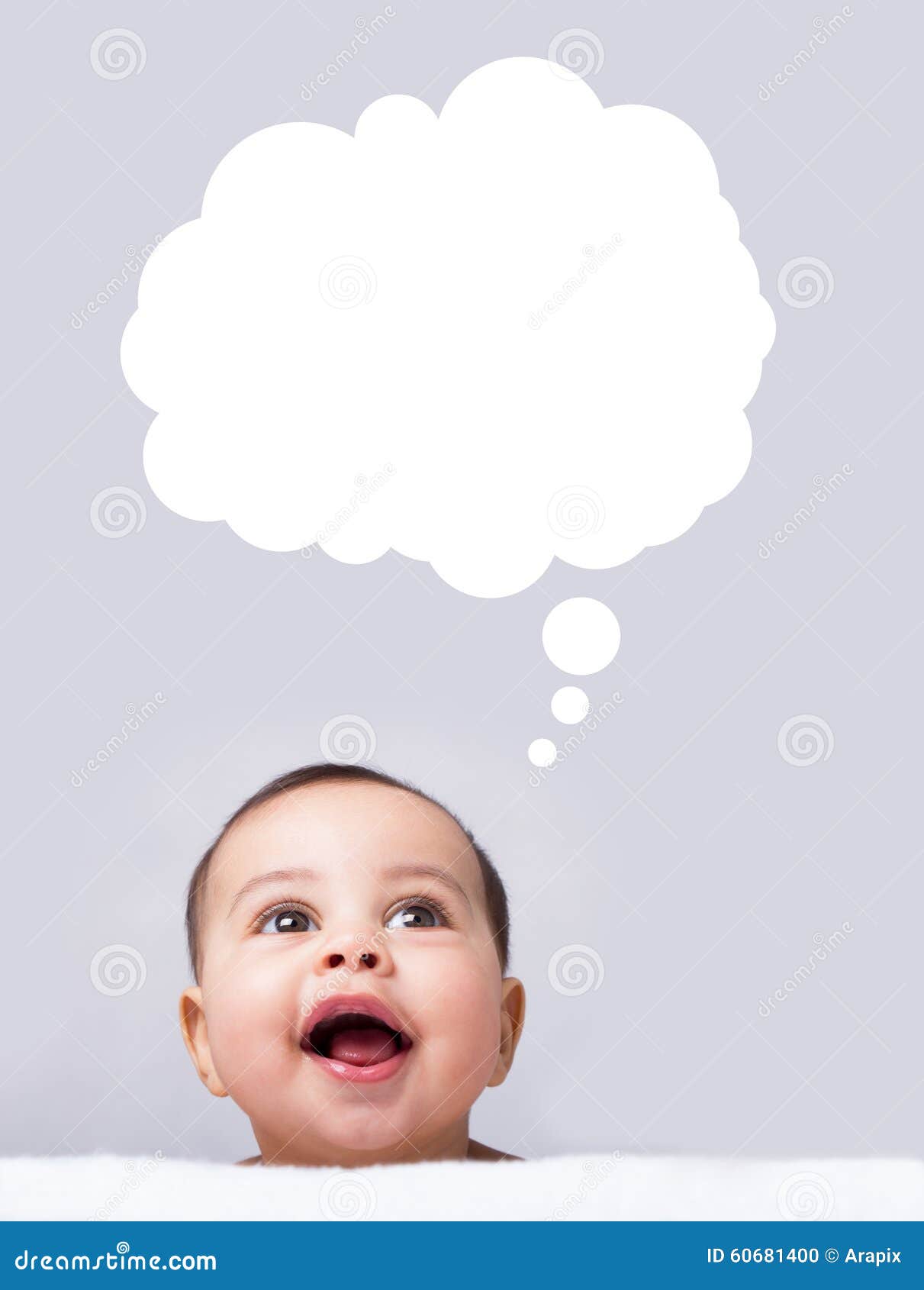 Lovely Baby Looking Up, Thinking and Dreaming Stock Photo - Image of ...