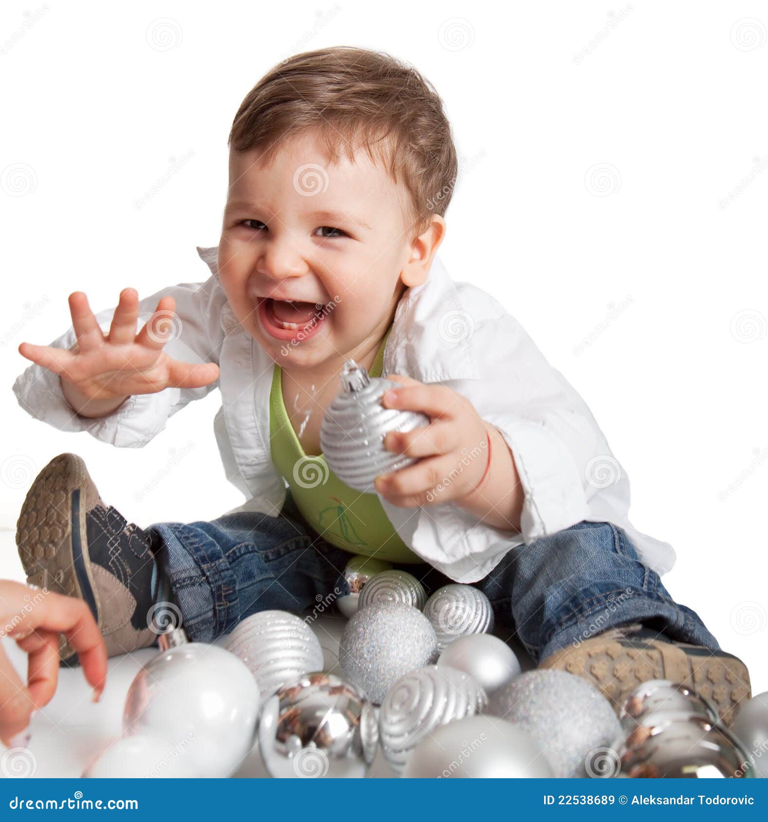 A Lovely Baby is Playing with Balls Stock Image - Image of small, ball ...