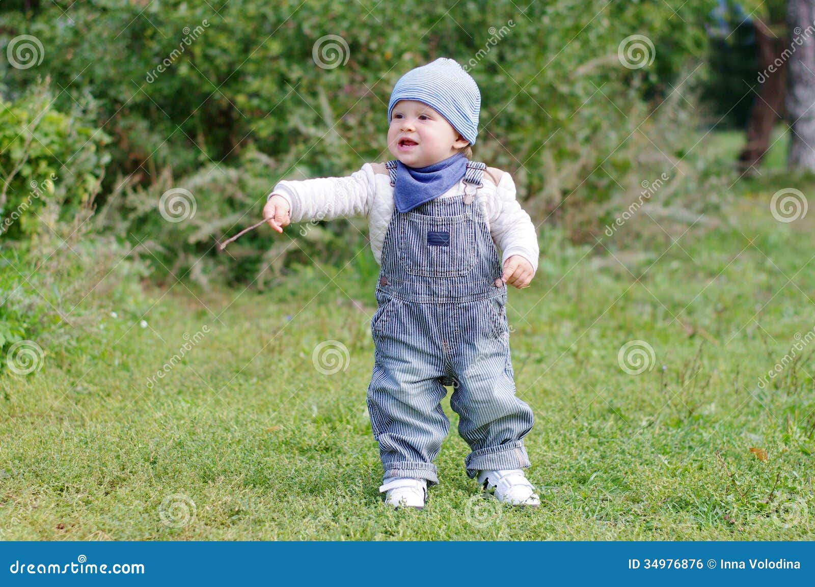 Lovely Baby Walking in Park Stock Photo - Image of yearling, child ...