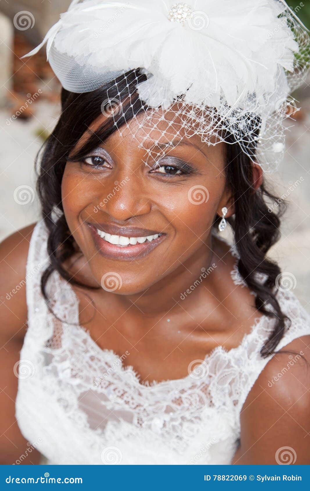 Lovely and Beautiful Bride Smiling with Teeth Stock Image - Image of ...