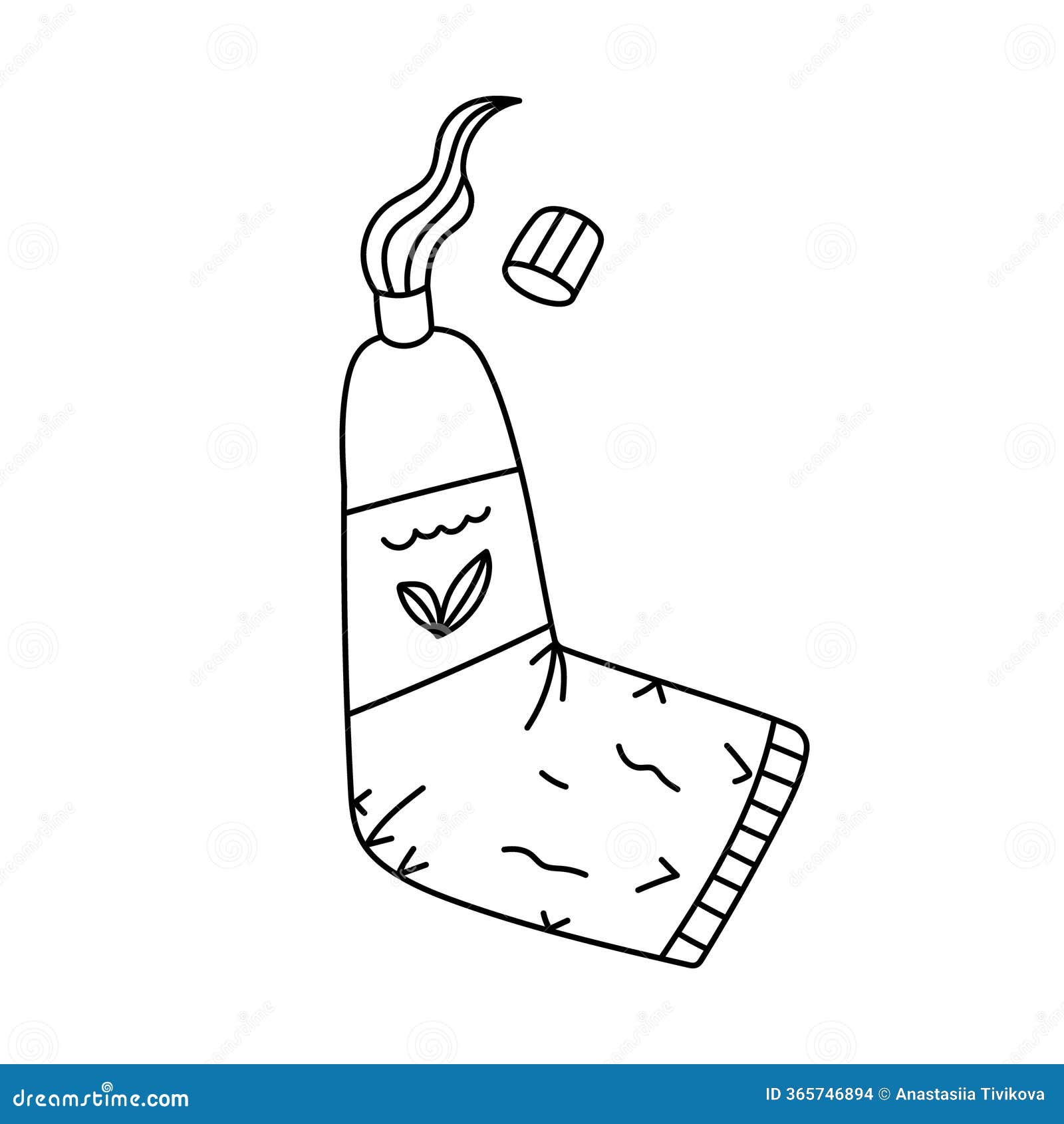 Squeezing Tooth Paste From A Tube On A Toothbrush Cartoon Vector ...