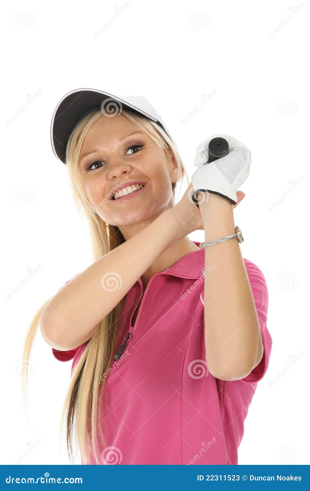 Lovely Blond Golf Woman stock image. Image of smile, golf - 22311523