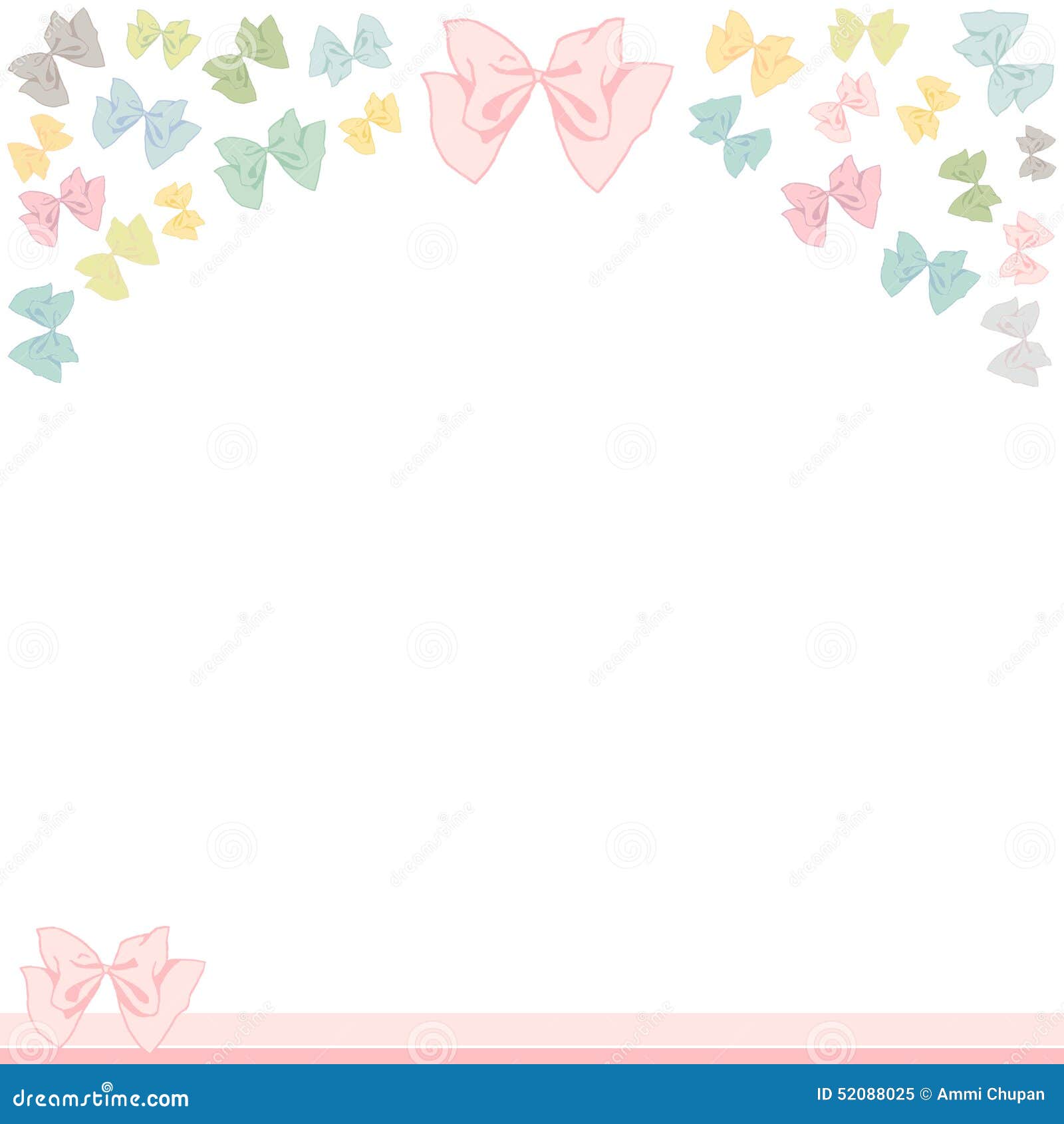 Lovely Bow Frame stock illustration. Illustration of vector - 52088025