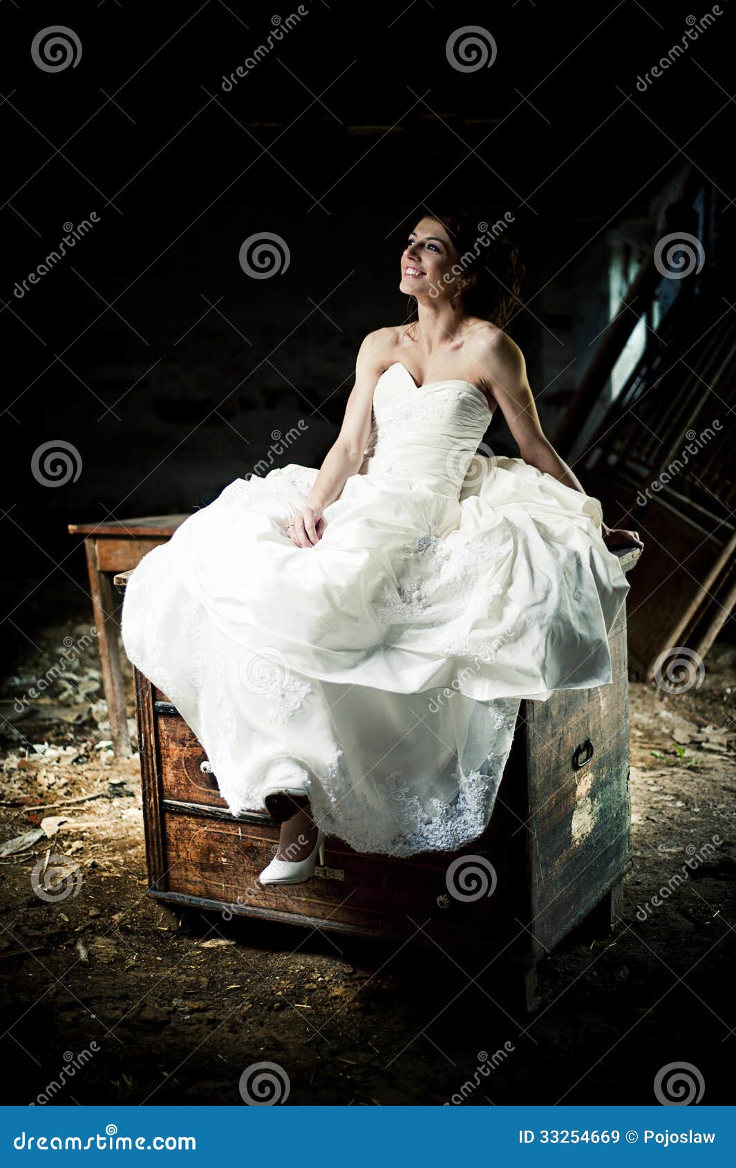 Lovely bride stock image. Image of brunette, outside - 33254669