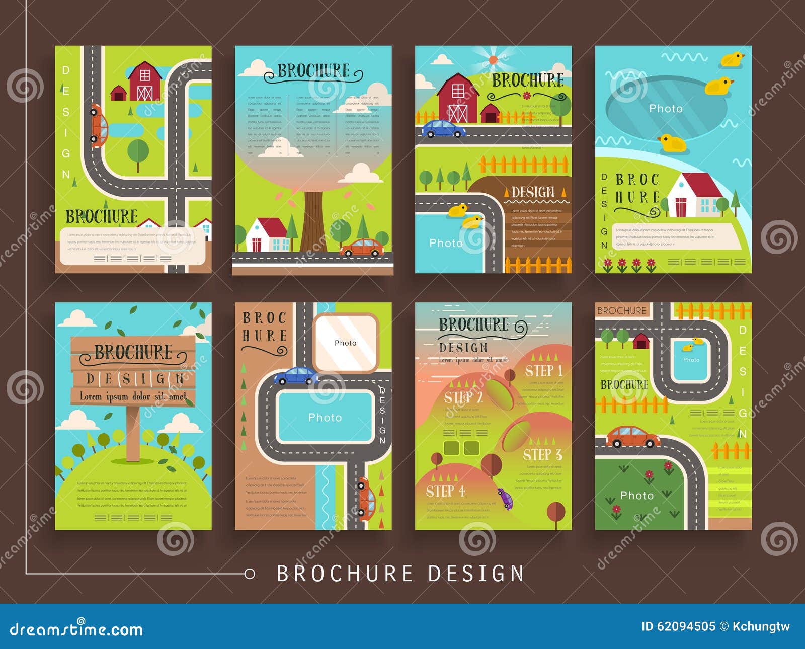 Lovely brochure template stock vector. Illustration of plant - 62094505
