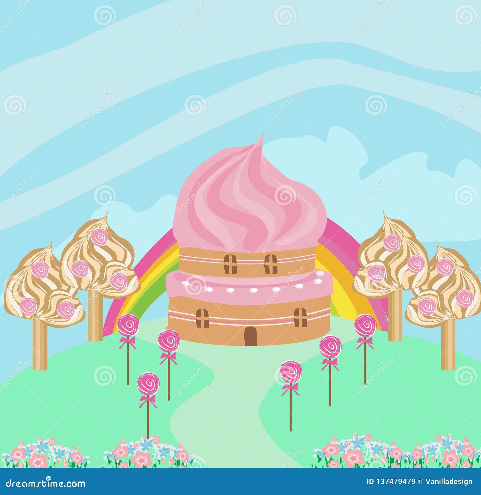 Lovely Candy house stock vector. Illustration of graphic - 137479479