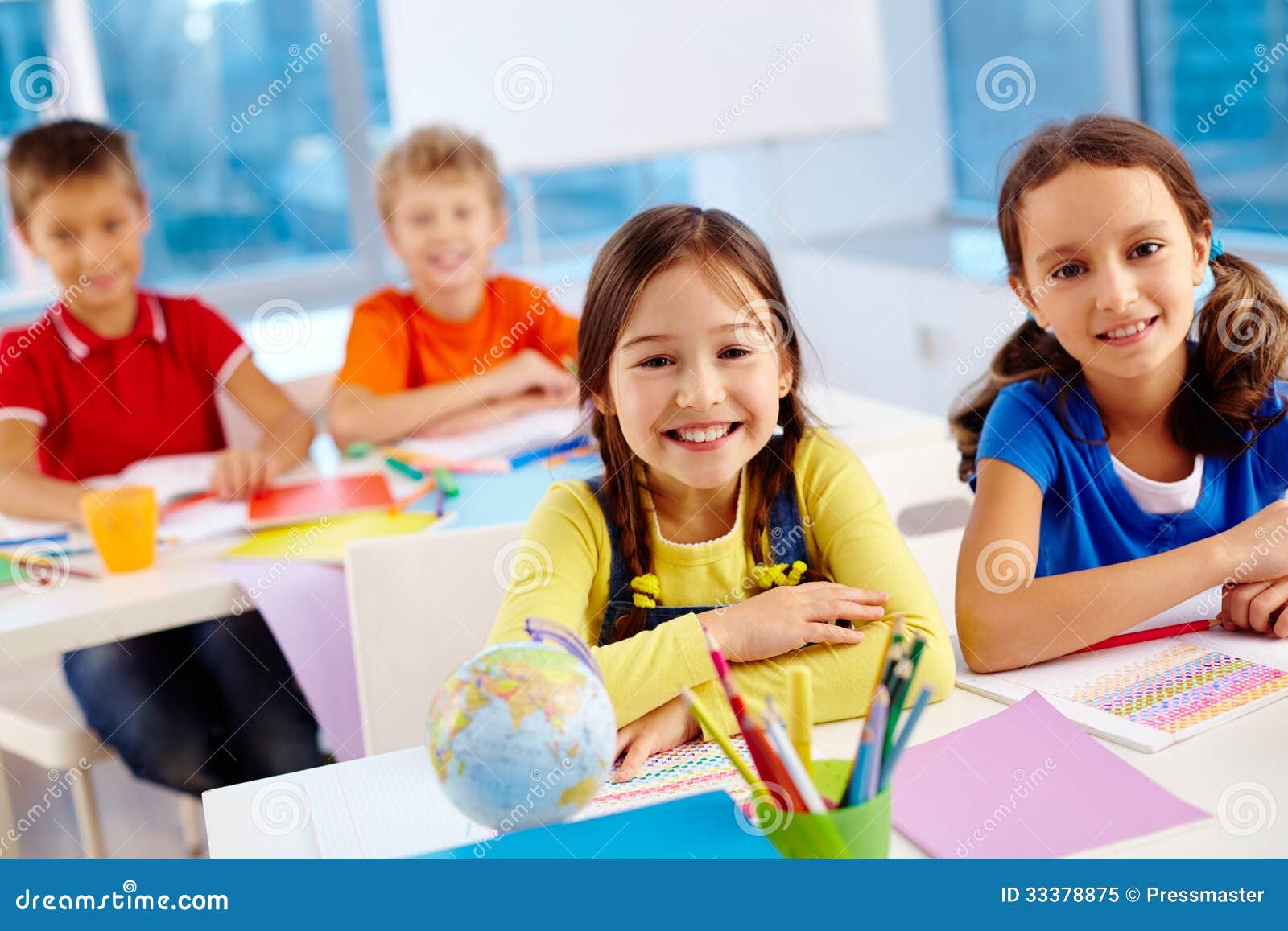 Lovely classmates stock image. Image of looking, lifestyle - 33378875