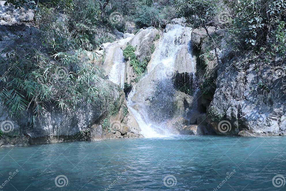 Lovely Colours of Water in the Waterfall of Rishikesh Stock Image ...