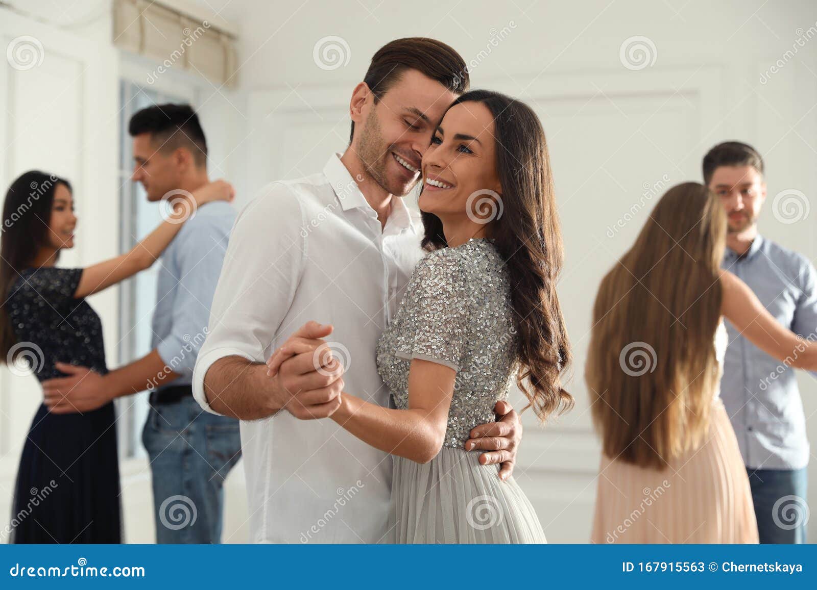 Lovely Couple Dancing Together at Party Stock Image - Image of lovers ...