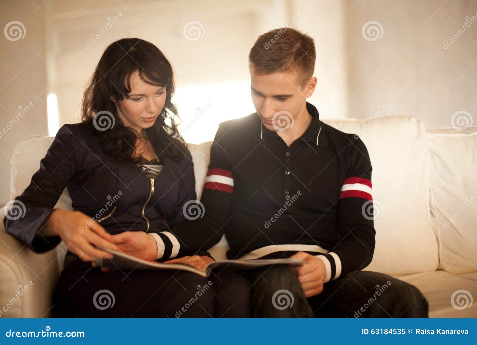 Lovely Couple Reading a Book Together Stock Image - Image of happy ...