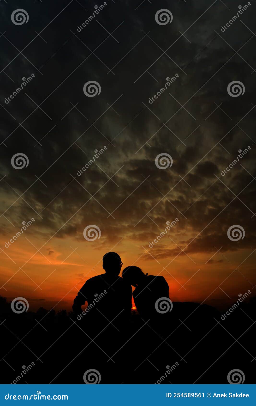 Lovely Couple on Sunset, Romantic Mood Stock Image - Image of love ...
