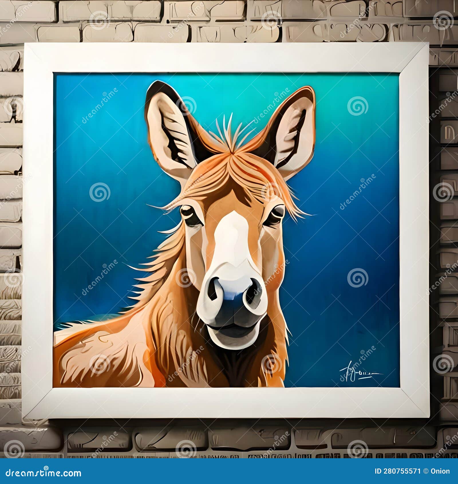 Expressive Donkey Holding Fish: A Unique Character Model Stock Image ...