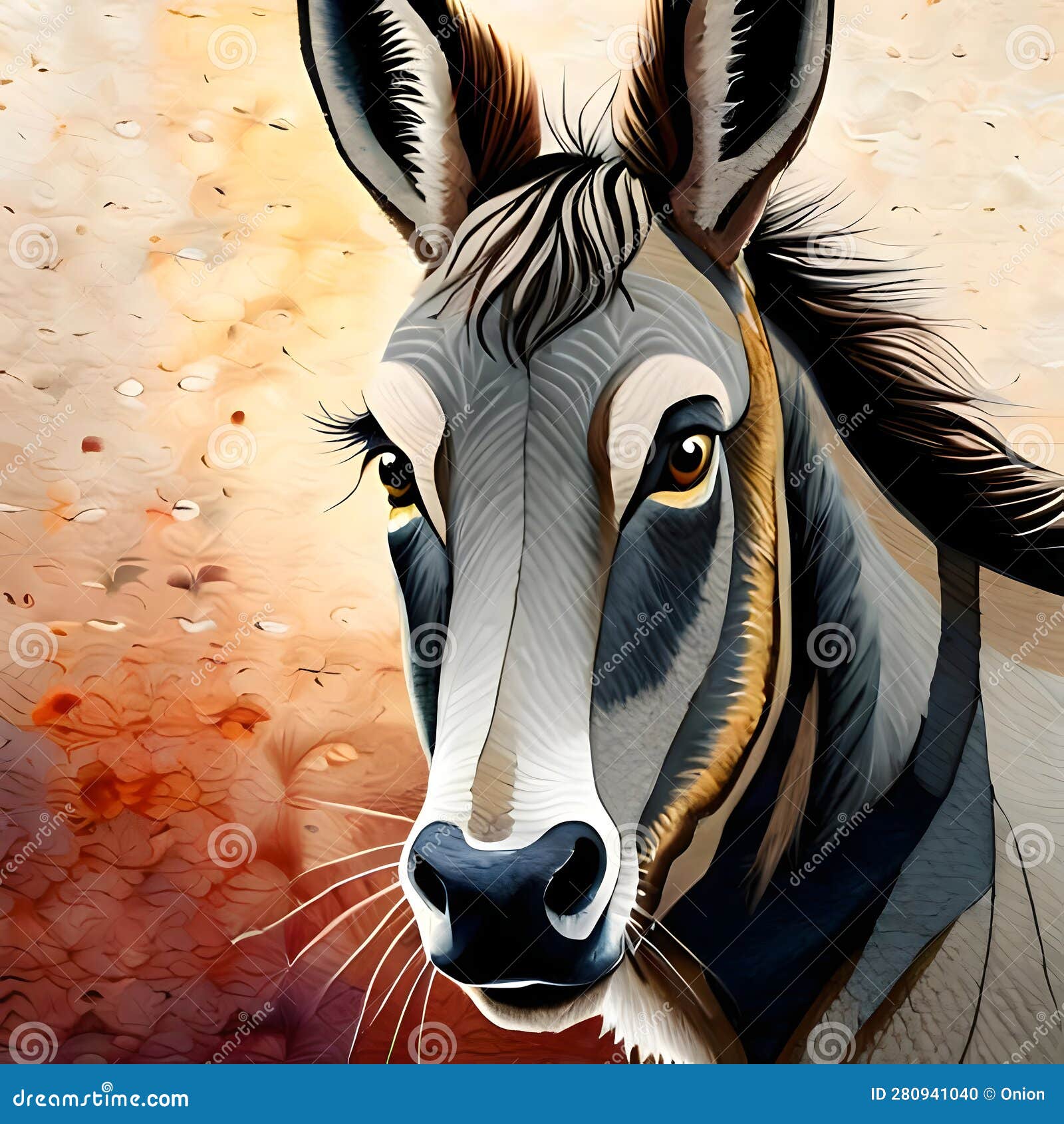 Expressive Donkey Holding Fish: A Unique Character Model Stock Image ...