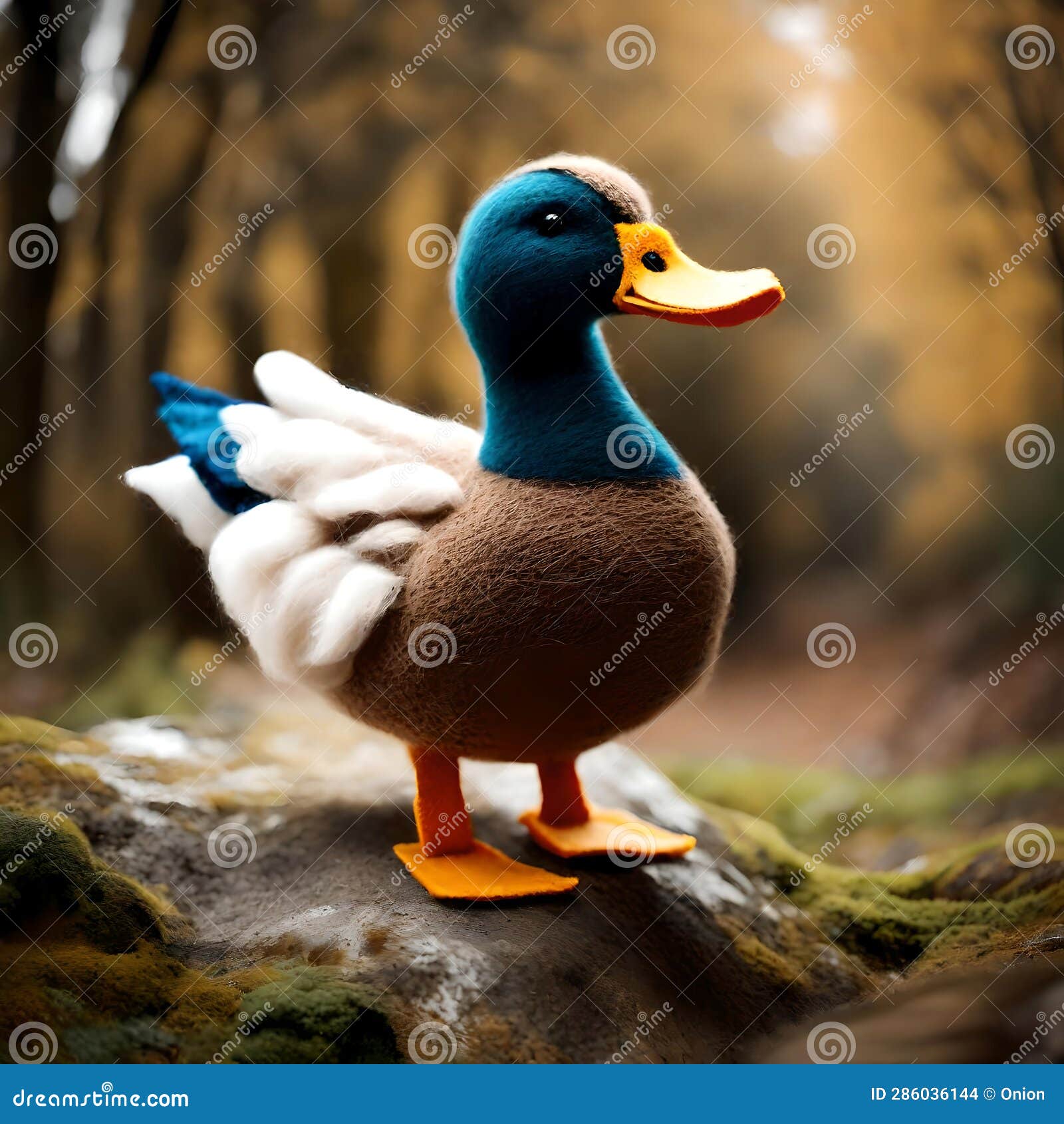 Lovely Duck Made Out of Wool - Ai Generated Image Stock Illustration ...