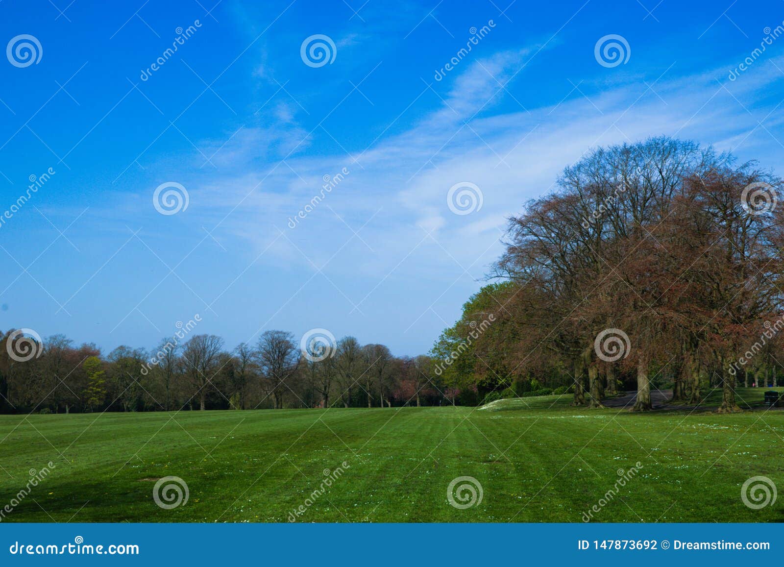Lovely English Spring Day Under Blue Sky Stock Photo - Image of walk ...