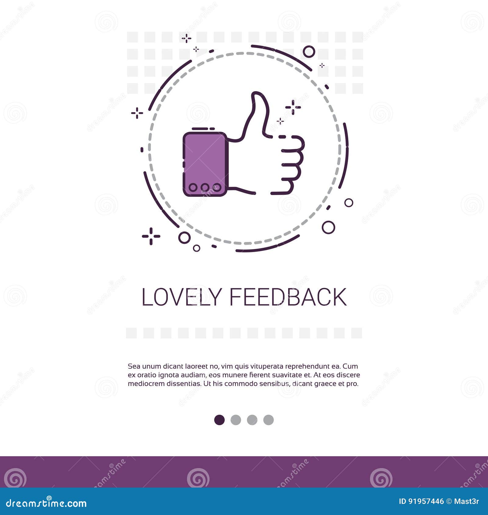 Lovely Feedback Thumb Up Like Banner with Copy Space Stock Vector ...