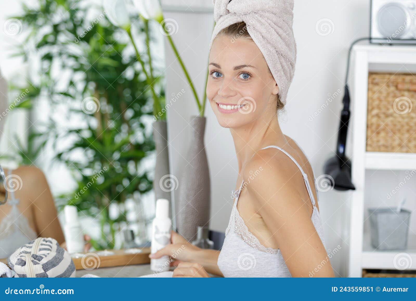 Lovely Female after Taking Shower Stock Image - Image of facial, female ...