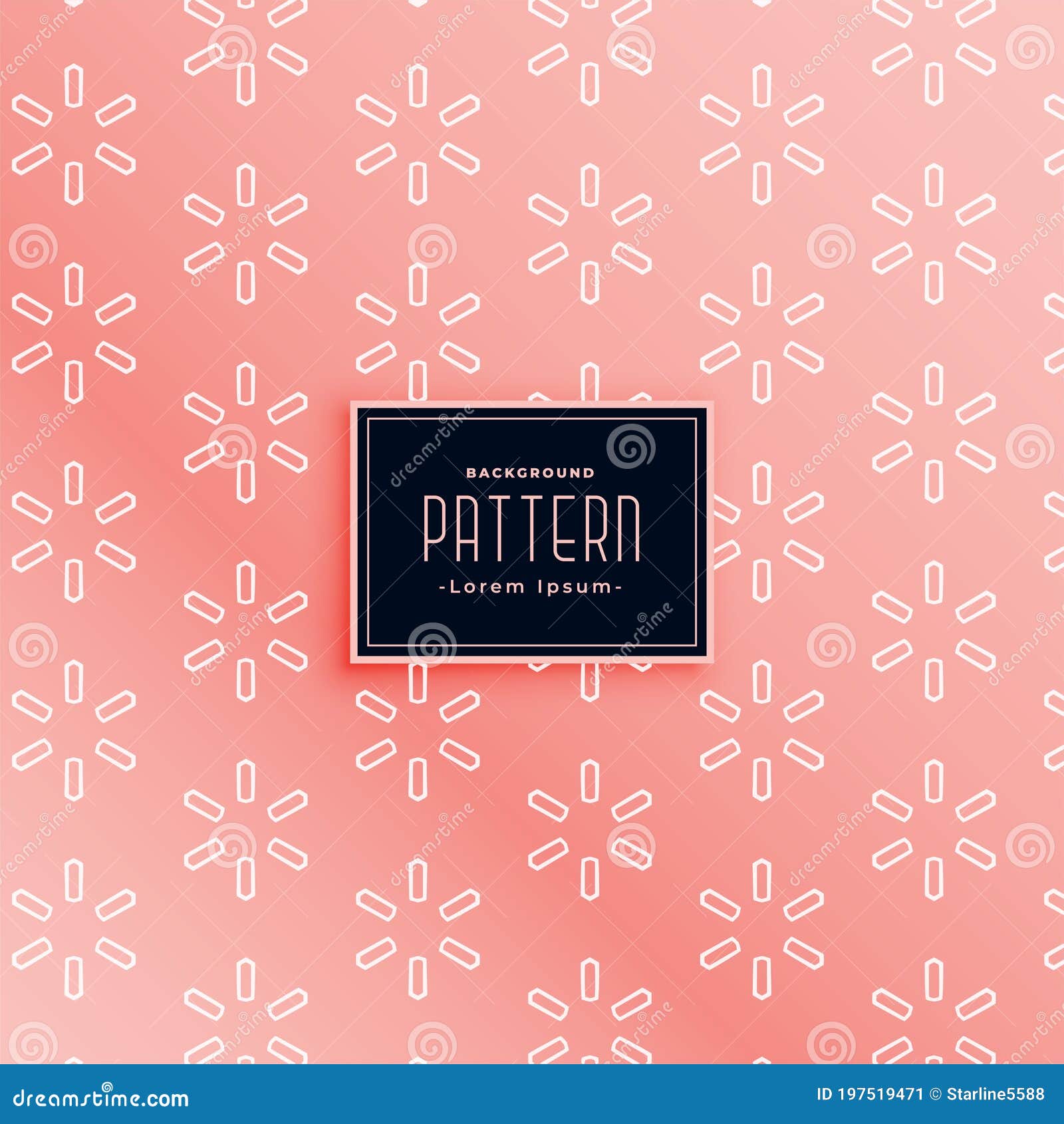 Lovely Flower Fabric Peach Color Pattern Design Stock Vector ...