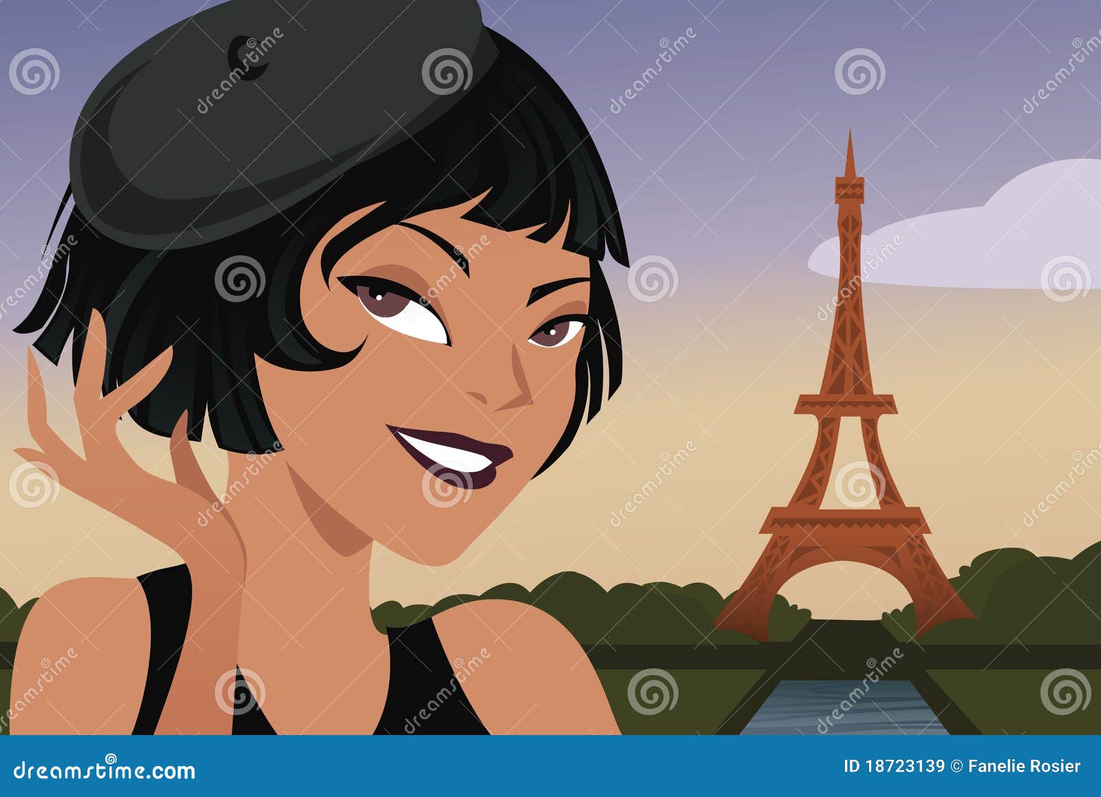Lovely french woman vector stock vector. Illustration of pretty - 18723139