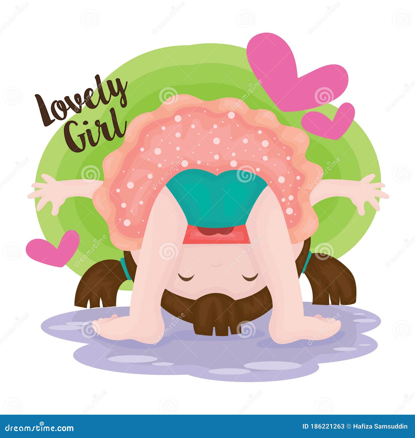 Lovely Girl Bend. Vector Illustration Decorative Design Stock Vector ...