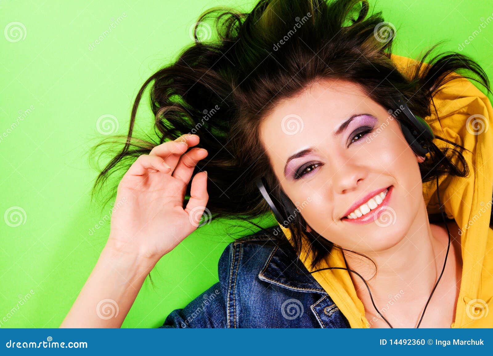 Lovely Girl Having Fun with a Music Stock Photo - Image of hand ...