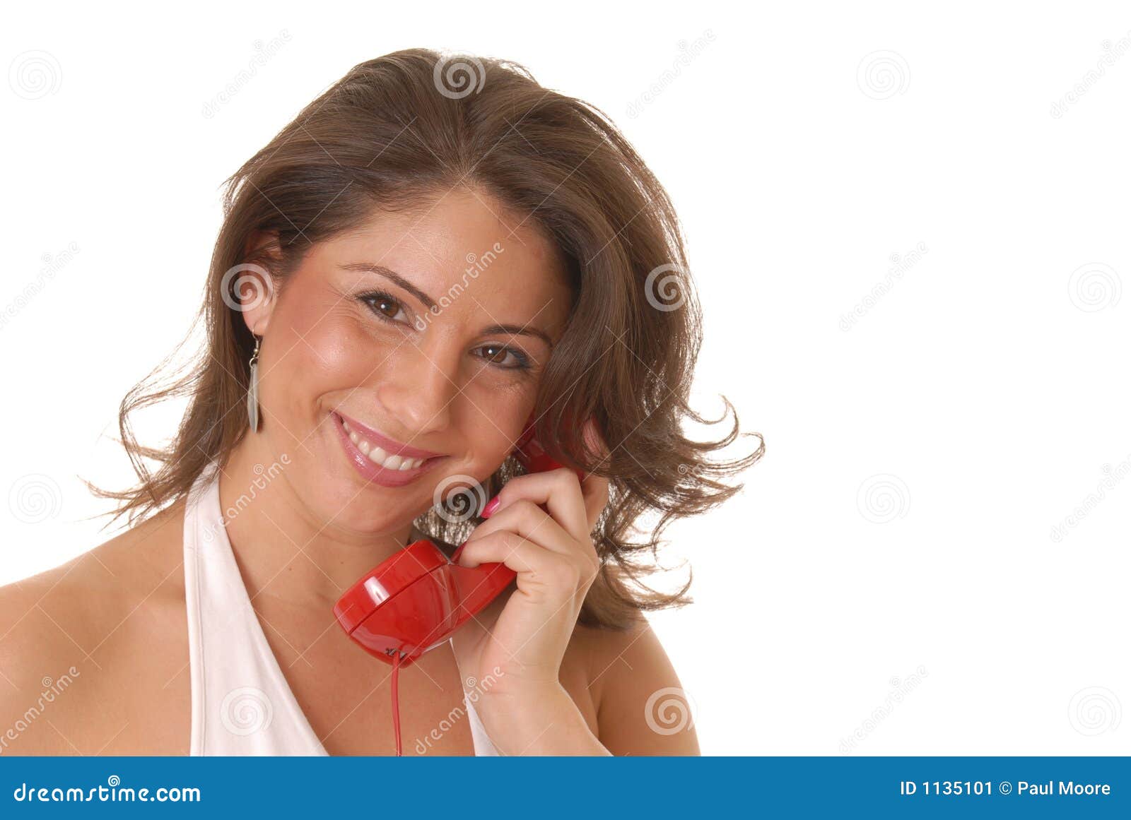 Lovely Girl on Telephone stock image. Image of portrait - 1135101