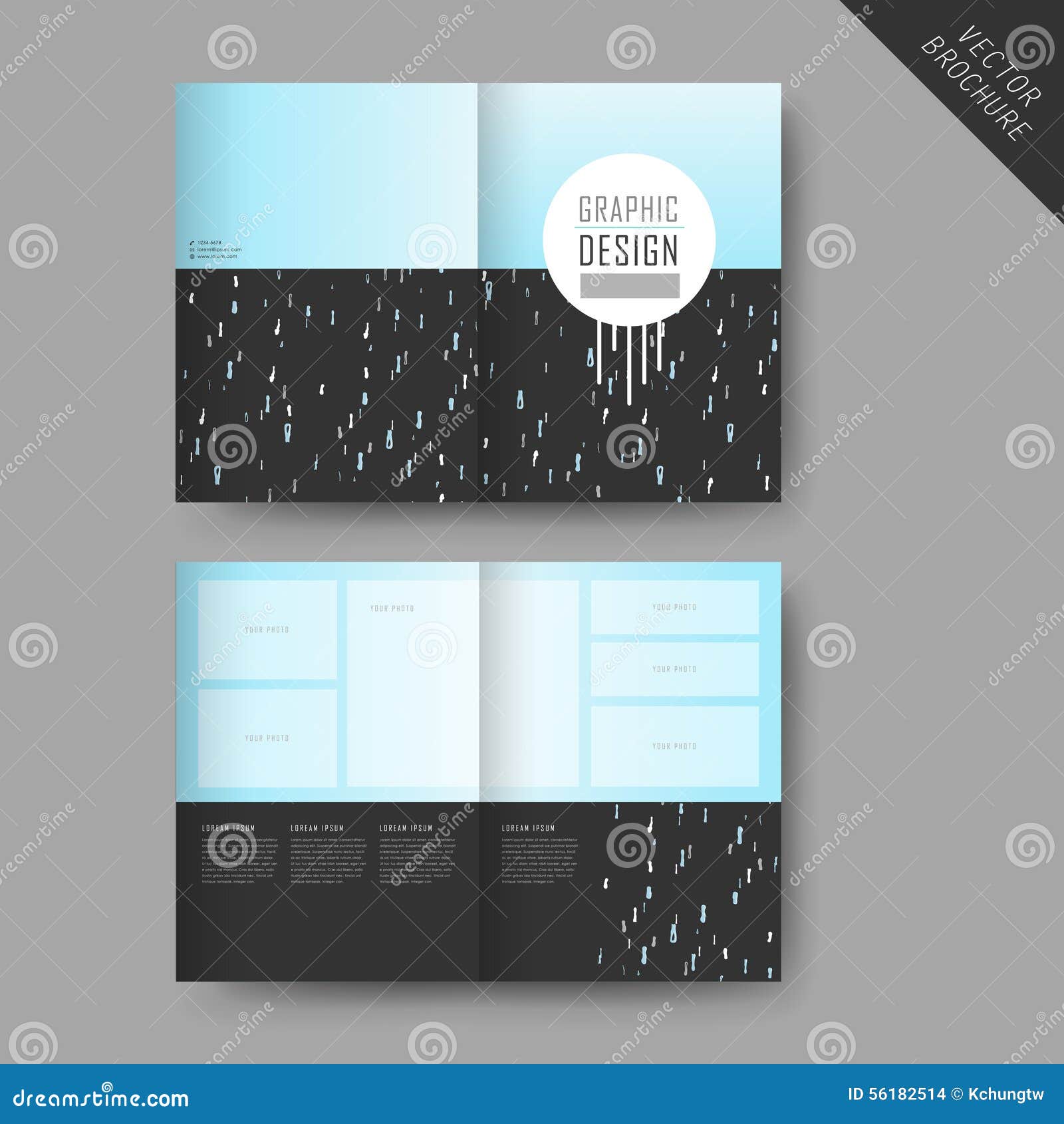Lovely Half-fold Template Design Stock Vector - Illustration of flyer ...