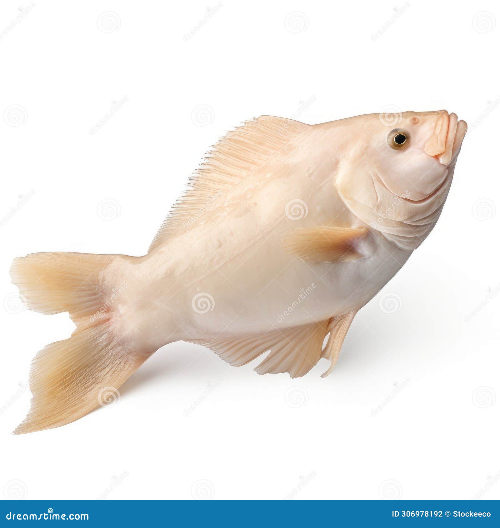Lovely Halibut: Realistic White Fish on White Background Stock ...