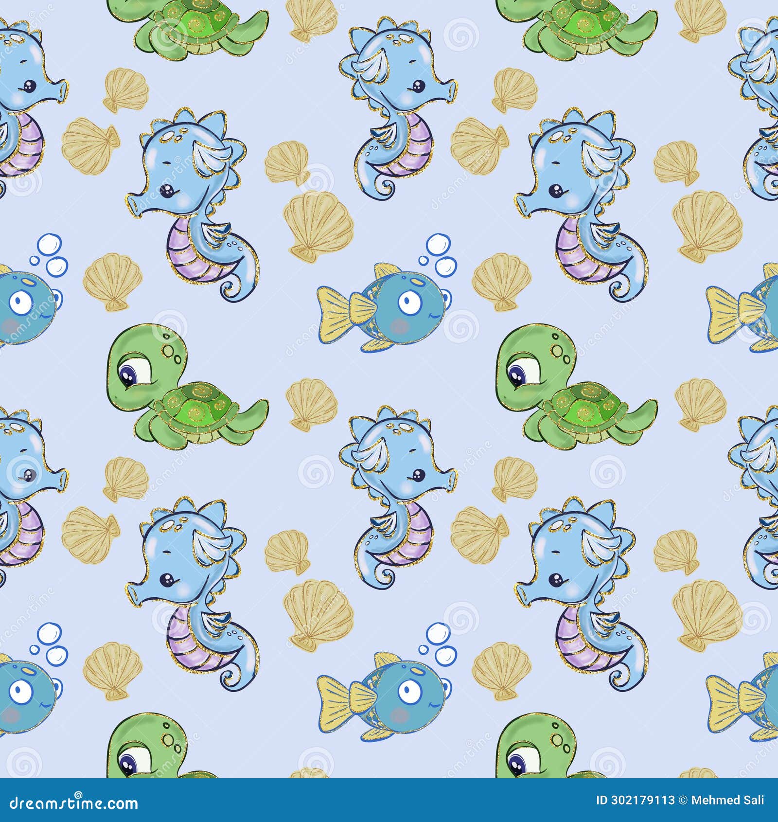 Shells Pattern Cartoon Vector | CartoonDealer.com #48729379