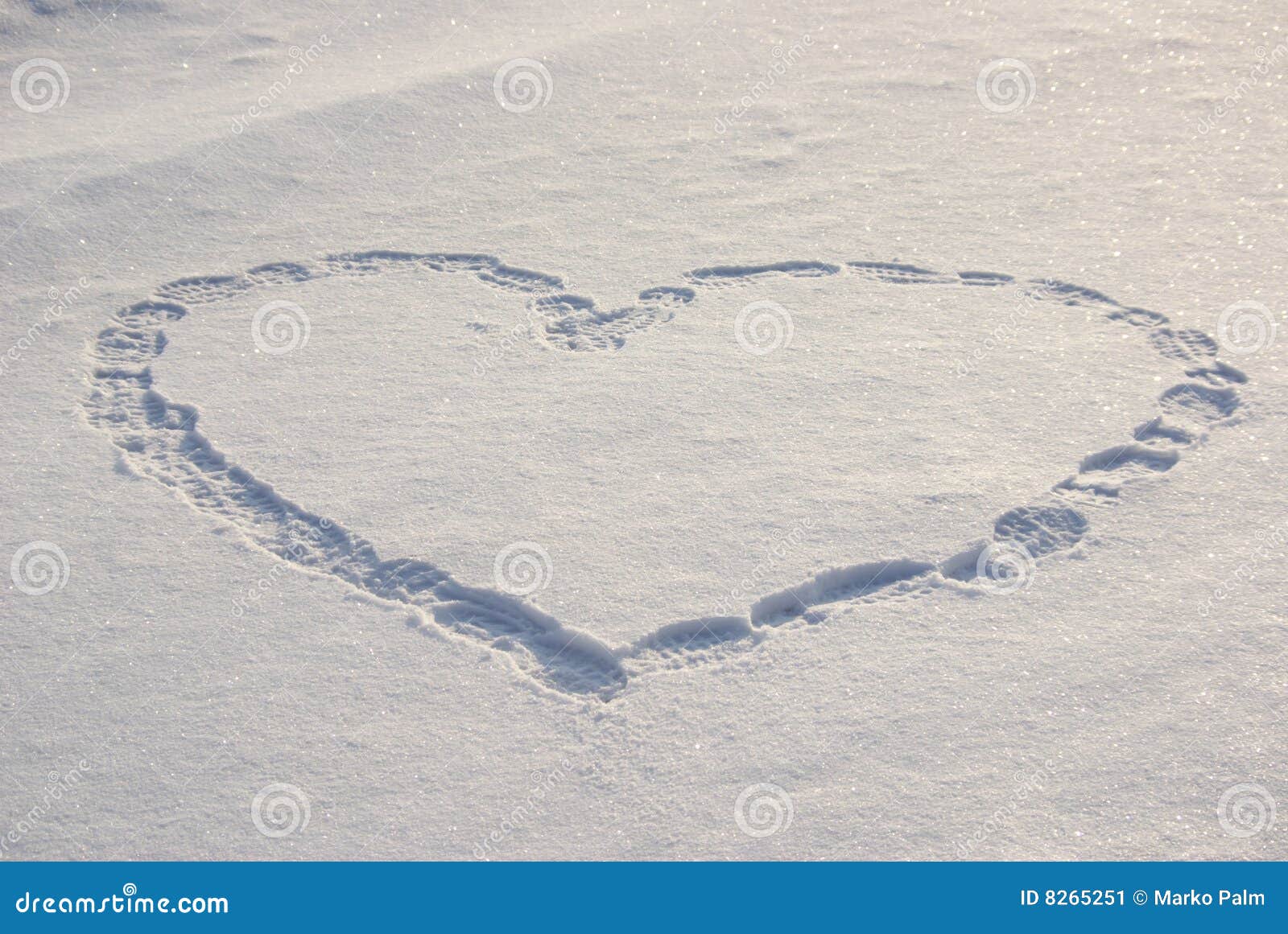 Lovely Heart on White Snow stock image. Image of love - 8265251