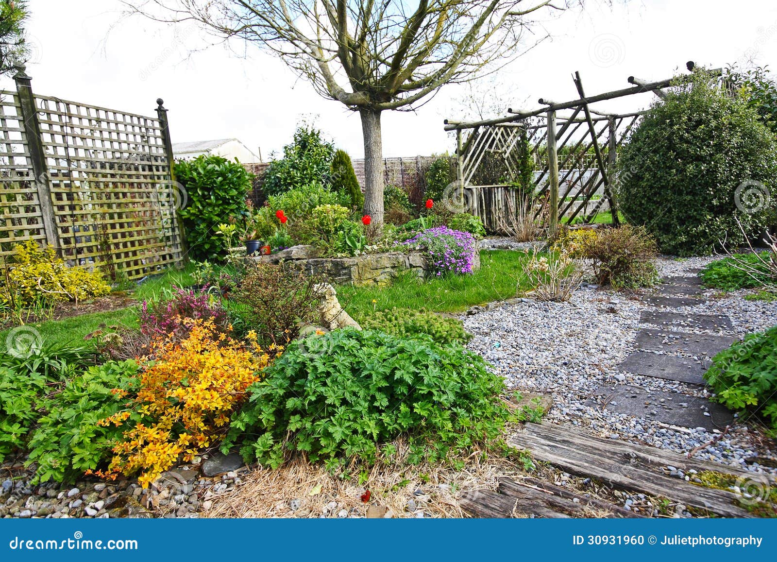 Lovely home garden stock photo. Image of wood, wooden - 30931960