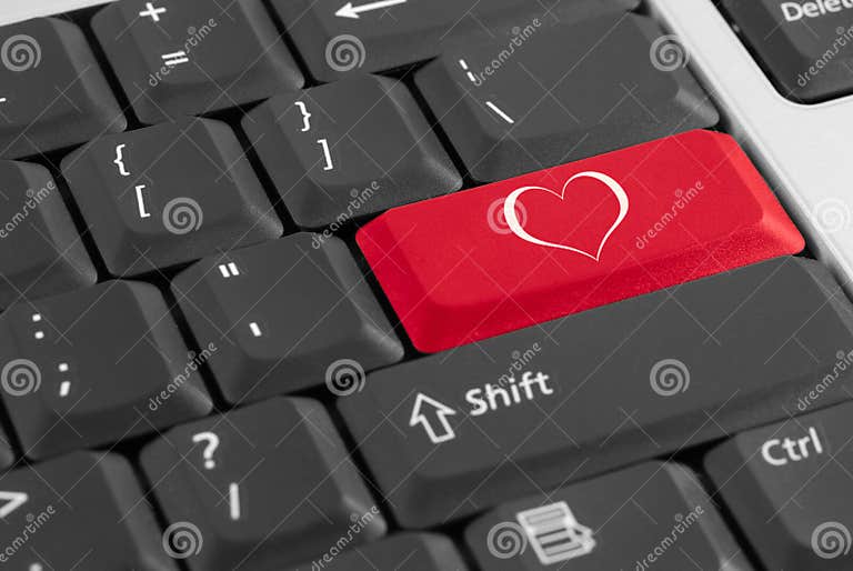 Lovely keyboard. stock image. Image of heart, laptop, design - 7801643