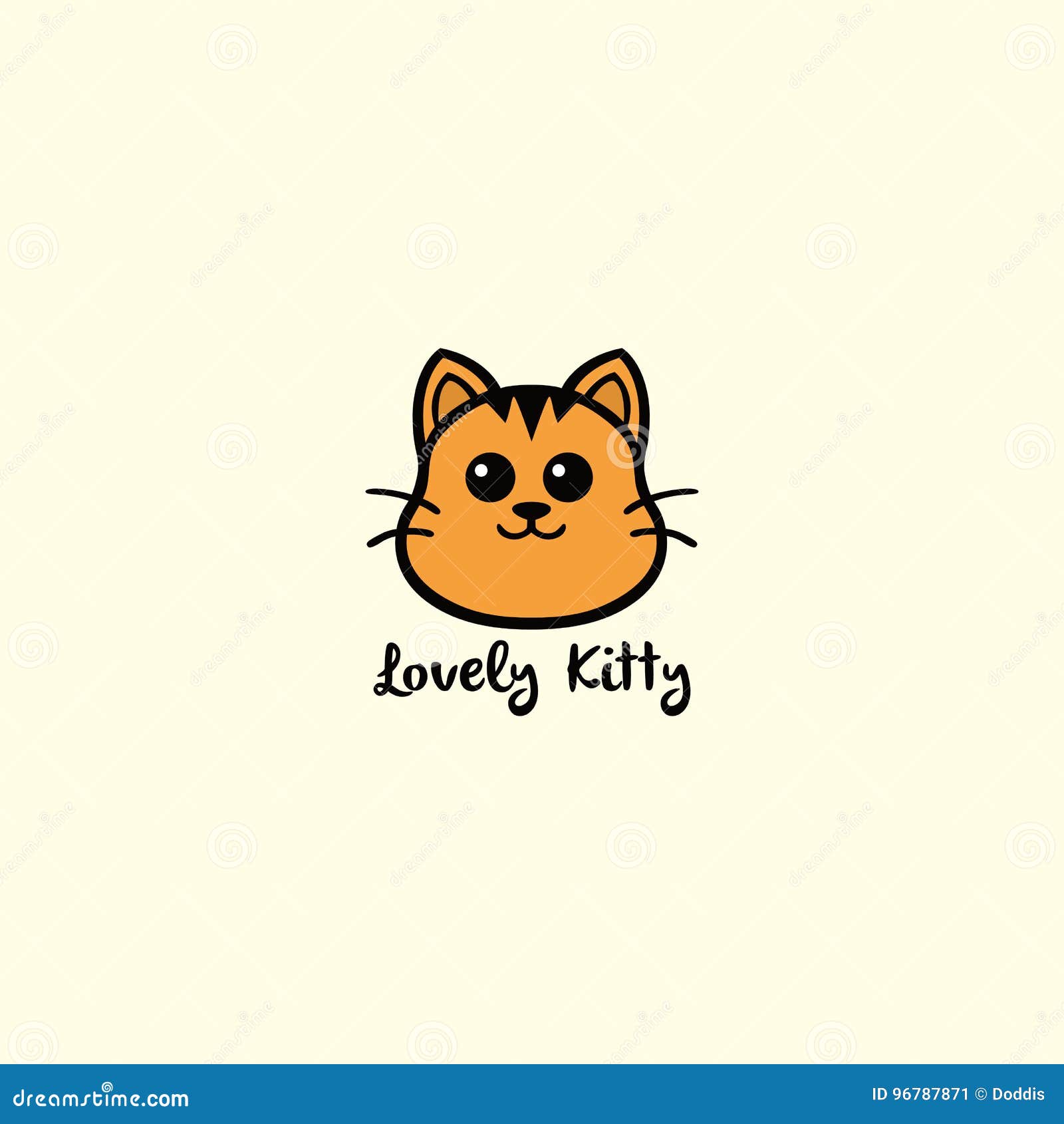 Lovely Kitty, Cute Cat Logo Vector Design Illustration Stock Vector ...