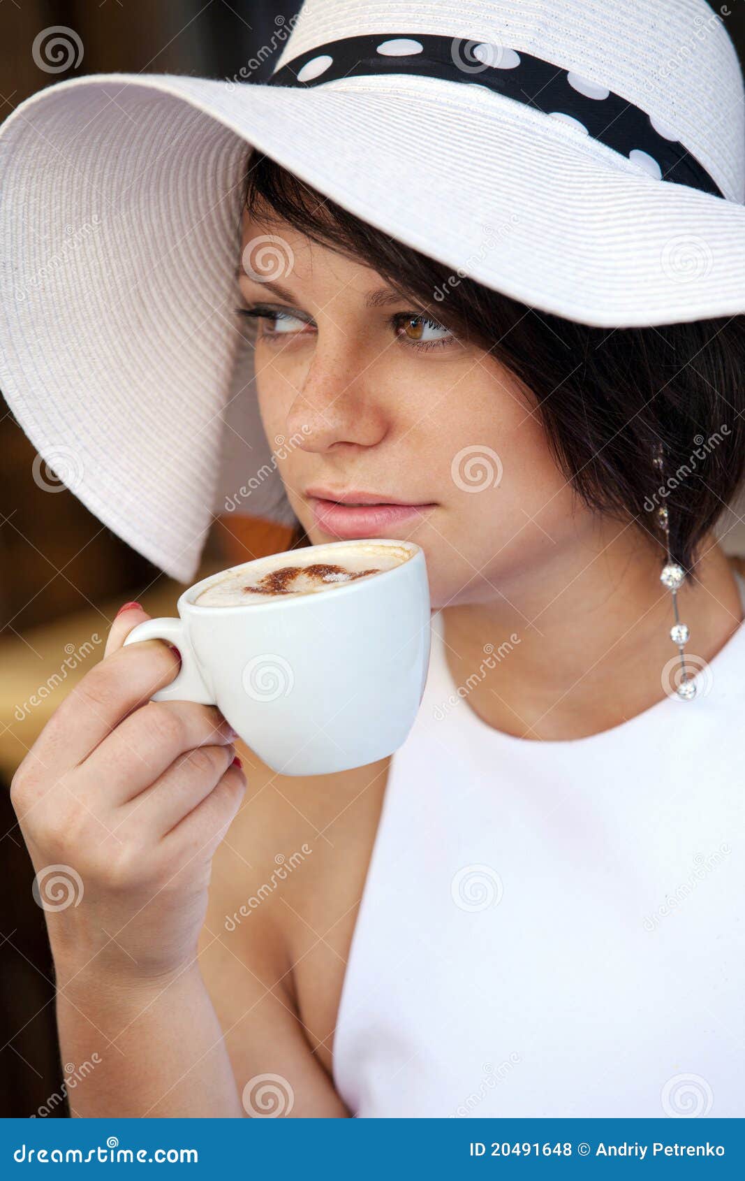 Lovely Lady with Coffee Cup Stock Photo - Image of model, face: 20491648