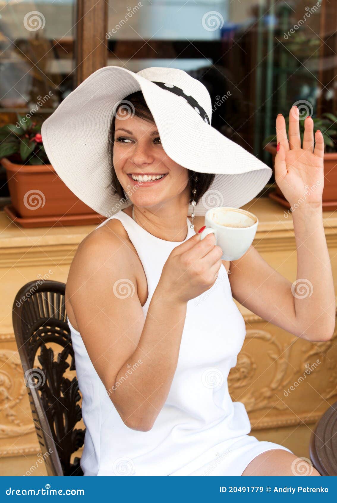 Lovely Lady with Coffee Cup Stock Image - Image of portrait, relaxed ...