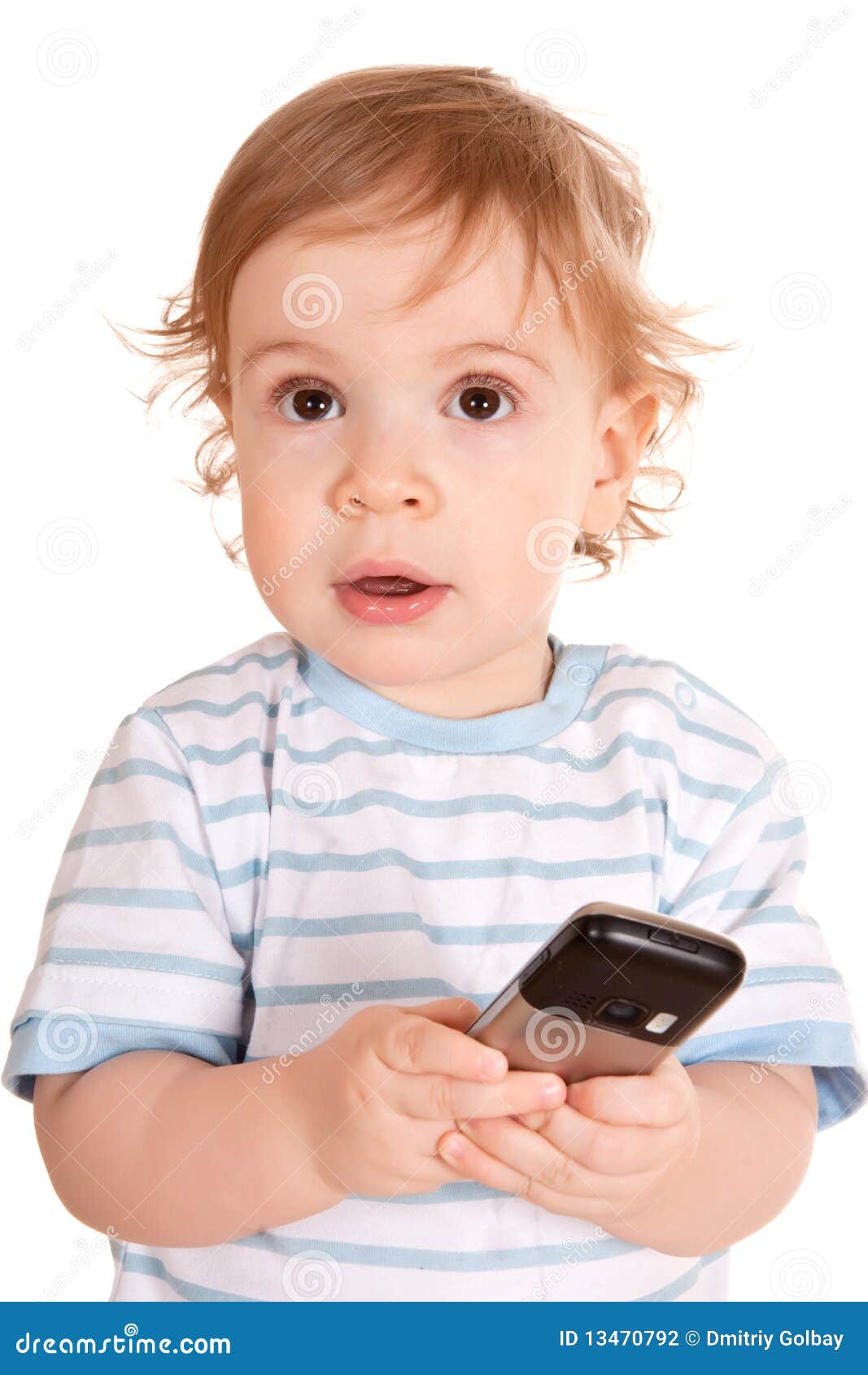 Lovely Little Boy with Phone Stock Photo - Image of attractive ...