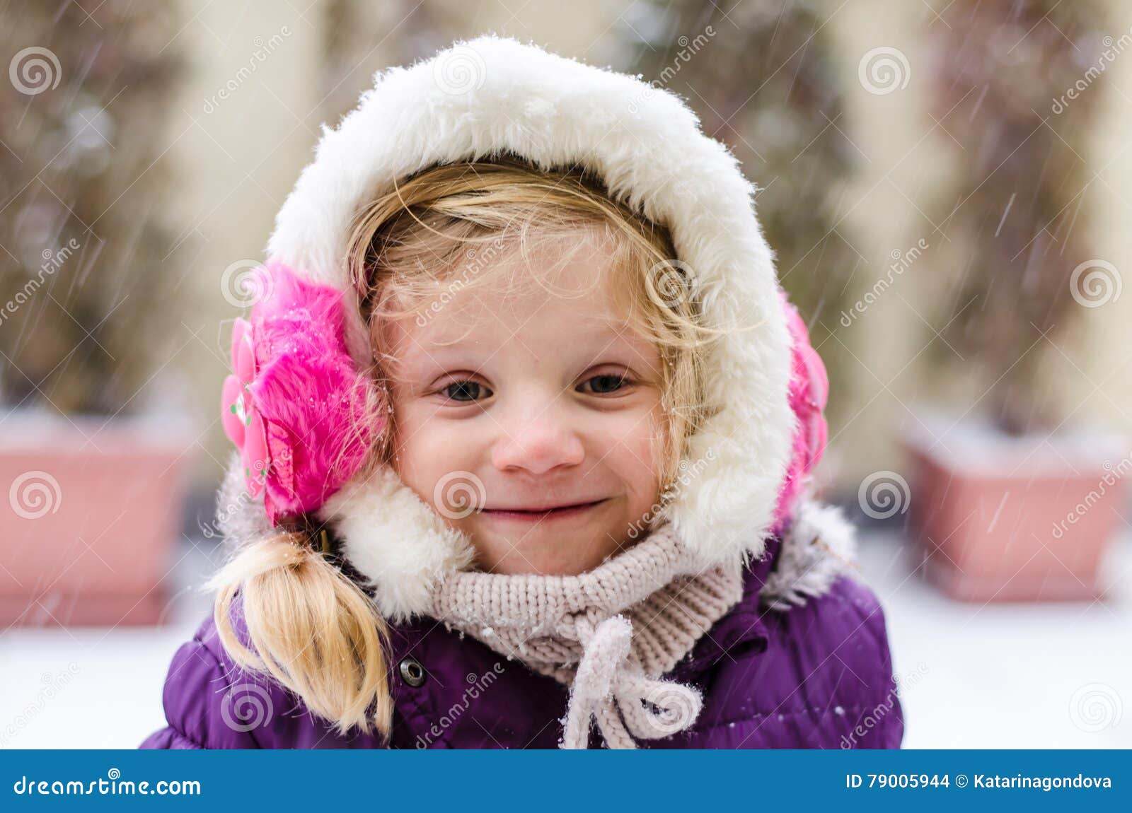 Little kid and snow stock photo. Image of cold, lovely - 79005944