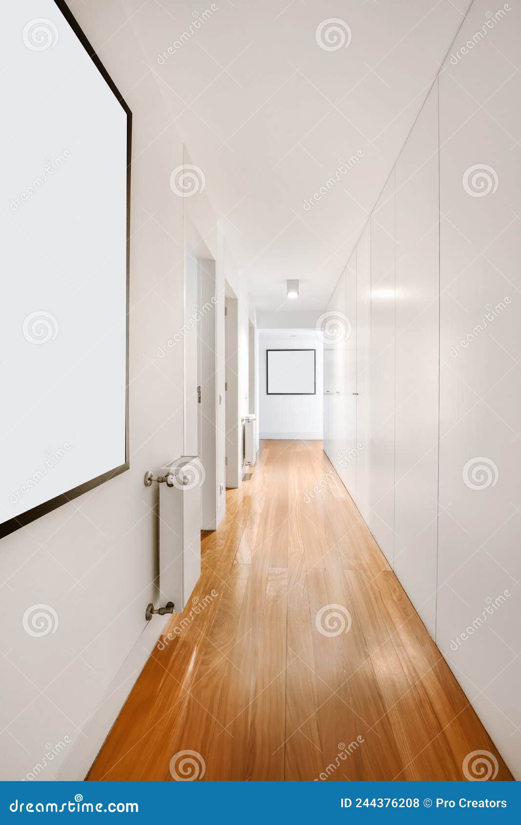 A Lovely Long Corridor in Daylight Stock Photo - Image of residential ...
