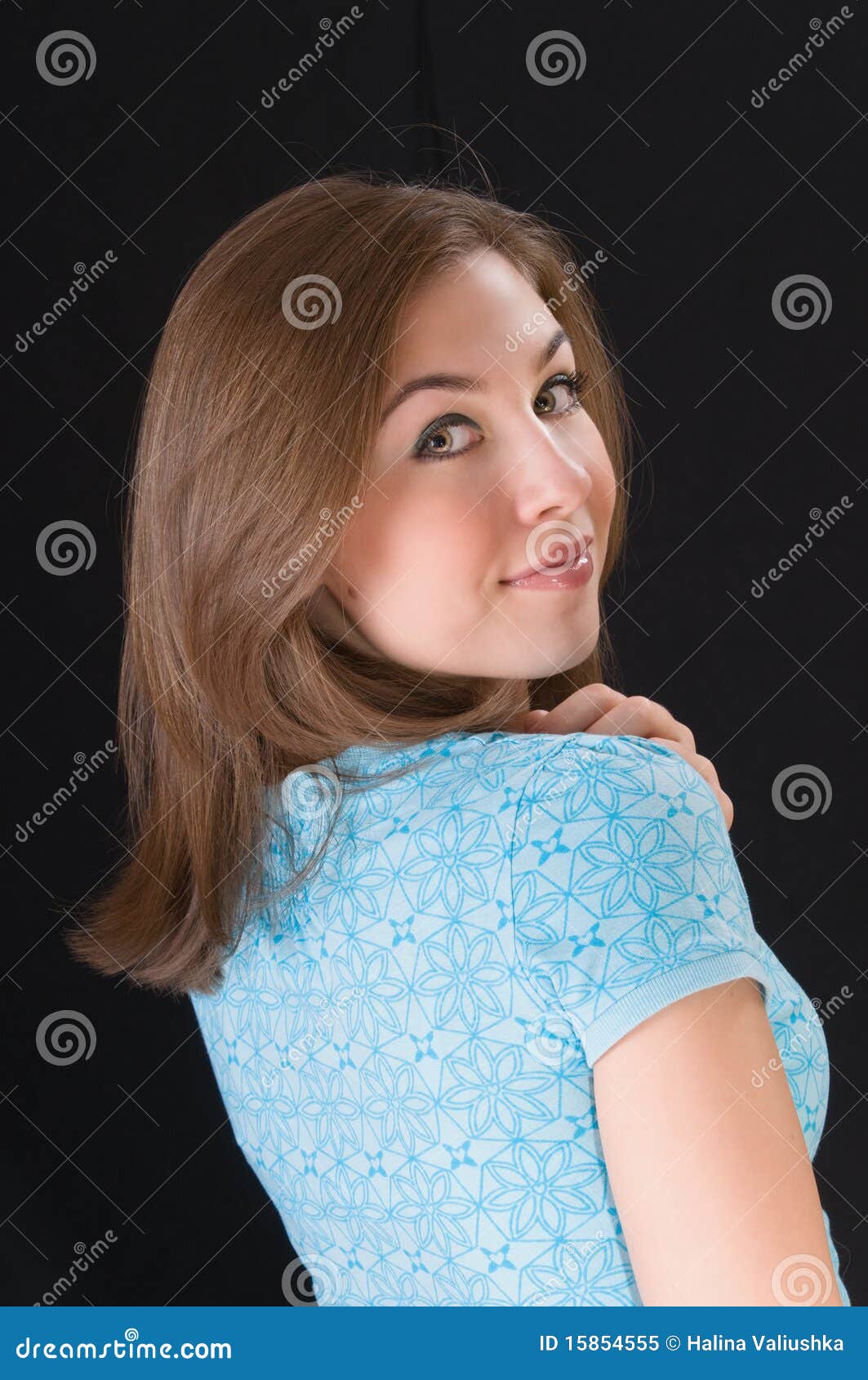 Lovely look from the back stock image. Image of brunette - 15854555