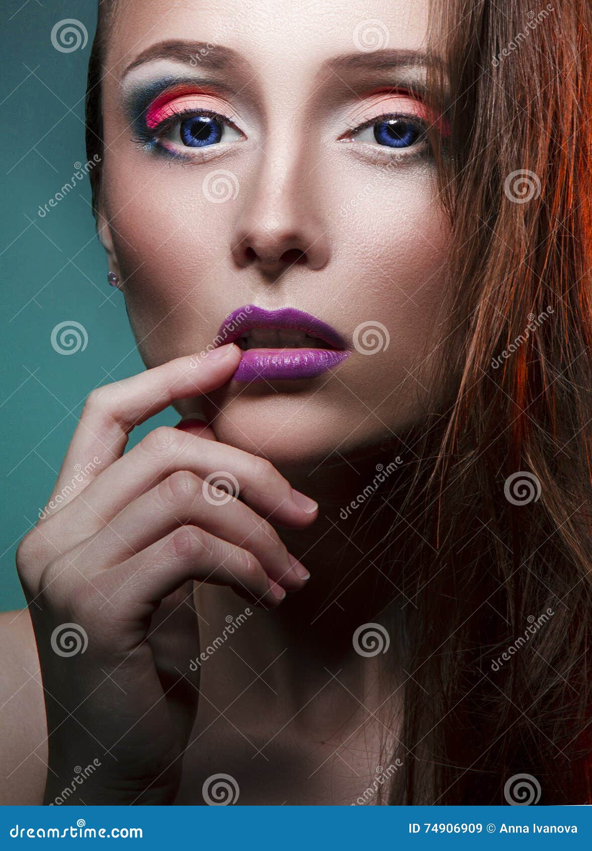 Lovely Makeup on Face Beautiful Girl Stock Image - Image of beauty ...