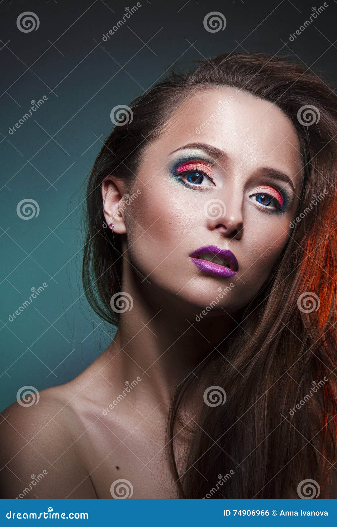 Lovely Makeup on Face Beautiful Girl Stock Photo - Image of caucasian ...