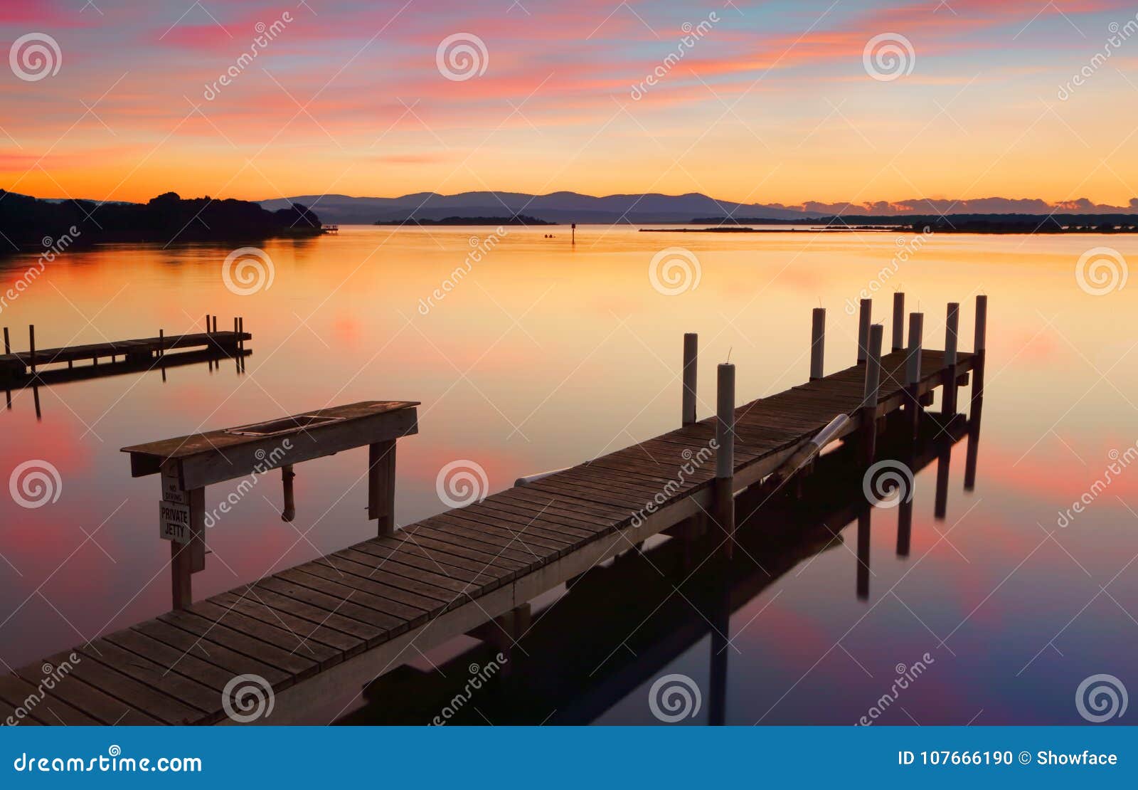 Lovely Old Timber Jetty at Sunrise Stock Photo - Image of tranquil ...