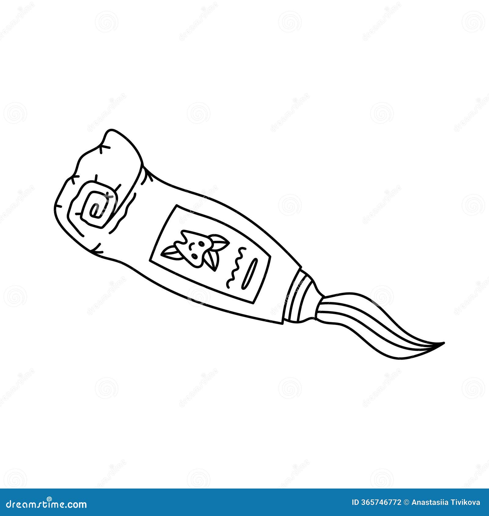 Squeezing Tooth Paste From A Tube On A Toothbrush Cartoon Vector ...
