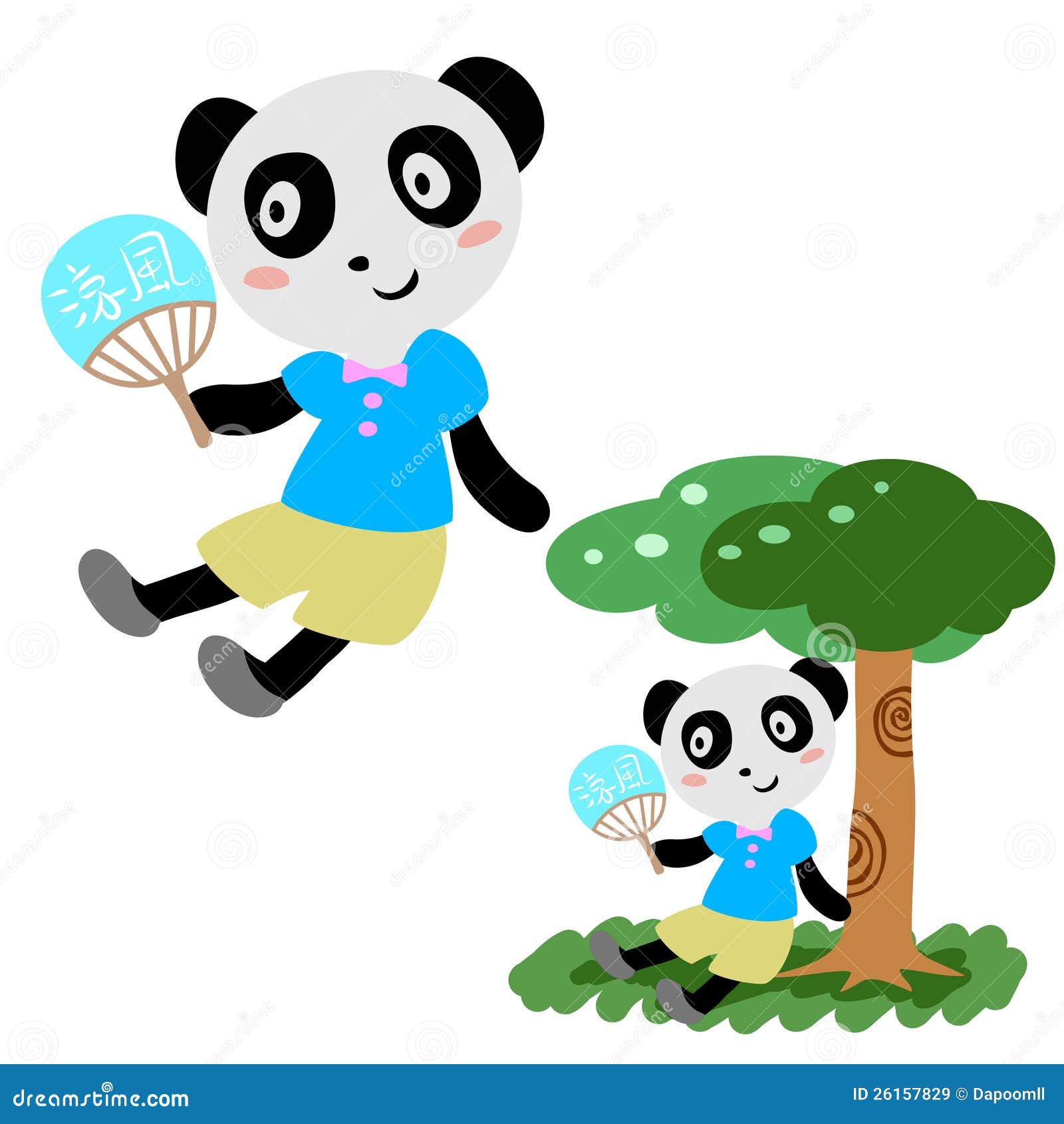 Lovely panda in summer stock vector. Illustration of panda - 26157829