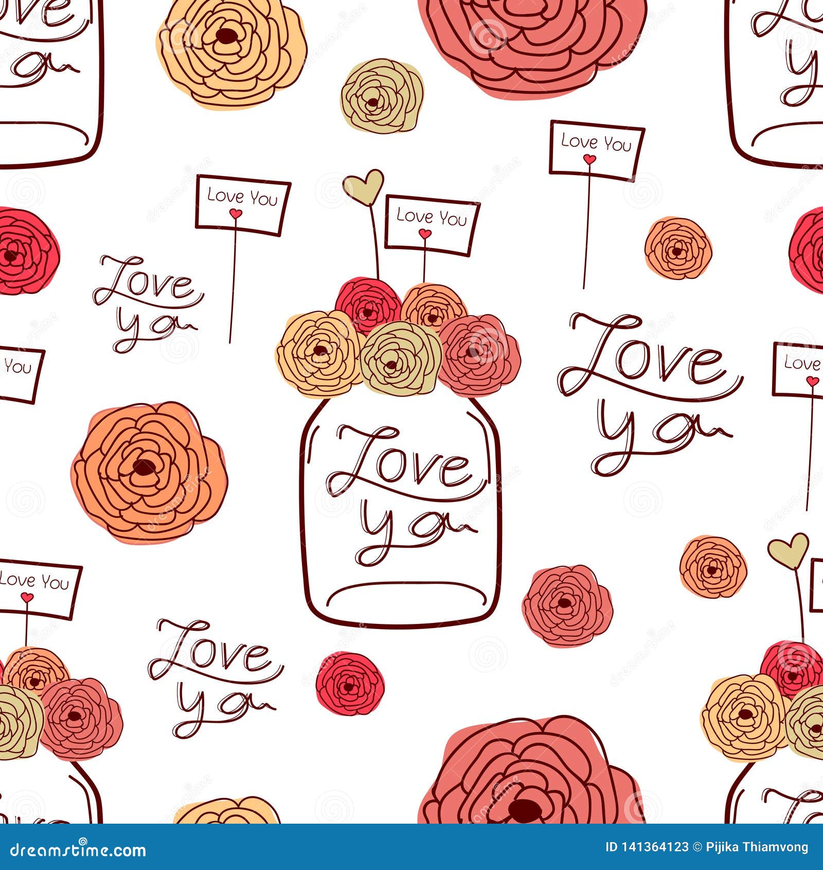 Lovely Pattern Background. Hand Drawn Fabric, Gift Wrap, Wall Art ...