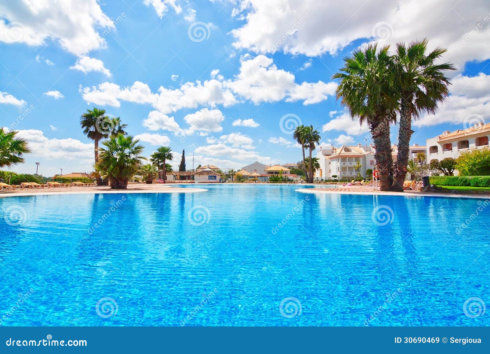 Lovely pool in the summer. stock image. Image of hotel - 30690469