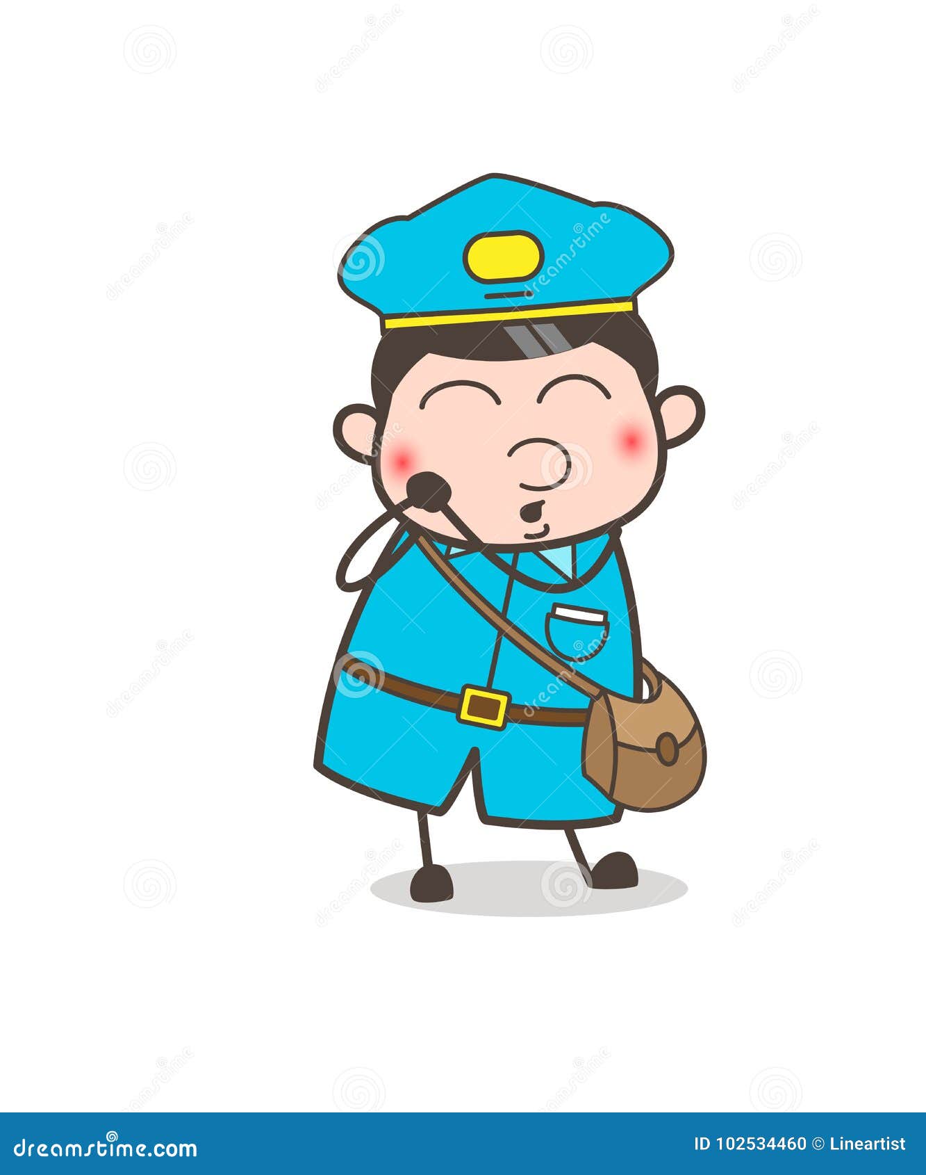 Lovely Postboy Blushing Expression Vector Stock Illustration ...