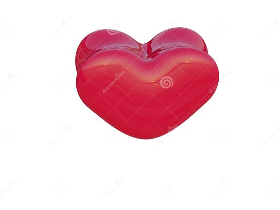 Lovely Red Heart. 3d Render. Stock Illustration - Illustration of ...