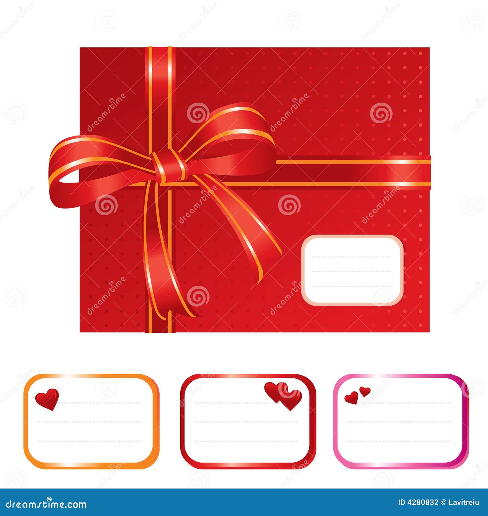 Lovely red present stock vector. Illustration of message - 4280832